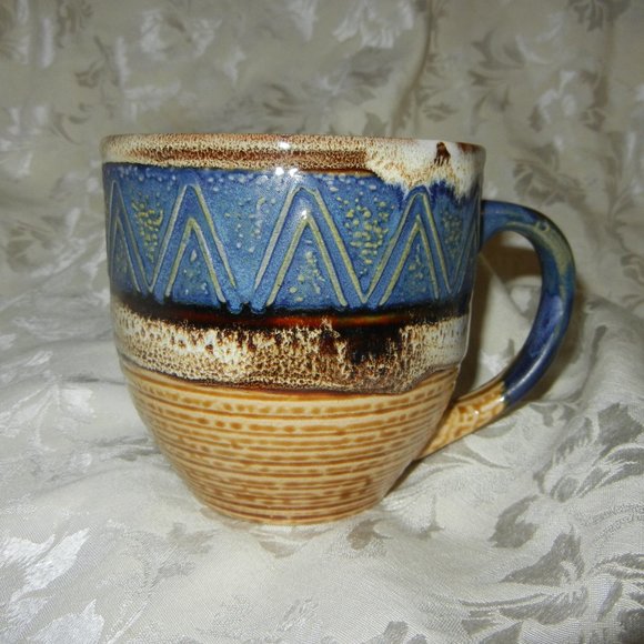 Meritage | Dining | Beautiful Stoneware Pottery Art Chevron Drip Coffee ...